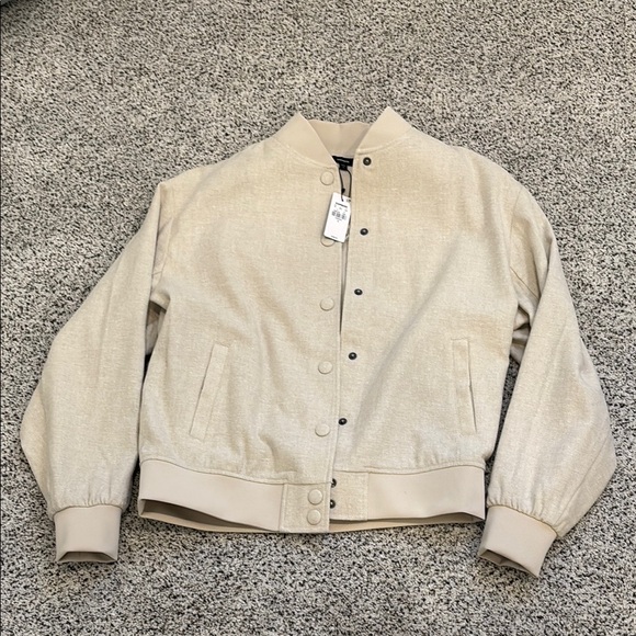 Express | Jackets & Coats | Nwt Express Beige Bomber Jacket Small ...